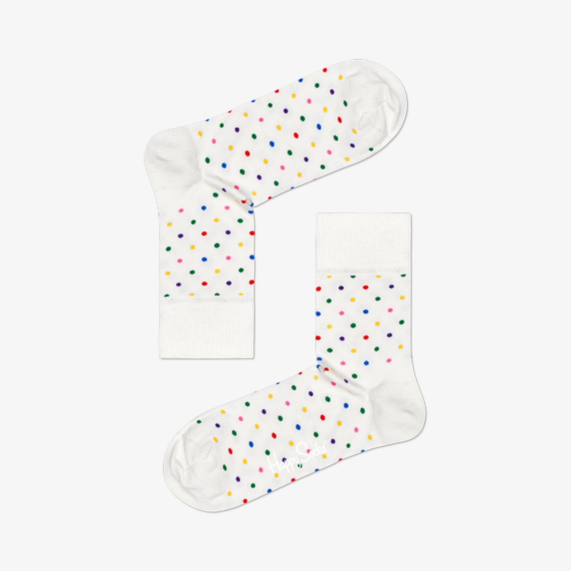 Happy Socks | DOT HALF CREW SOCK { WHITE – Superkicks