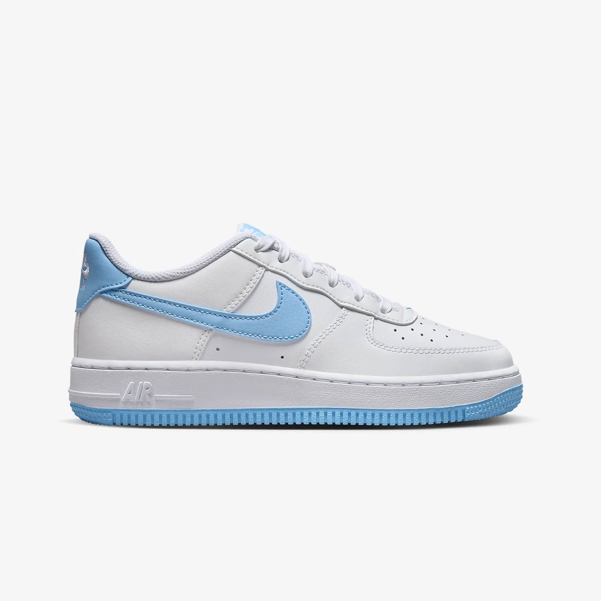Nike | AIR FORCE 1 (GS) { WHITE/AQUARIUS BLUE-WHITE – Superkicks