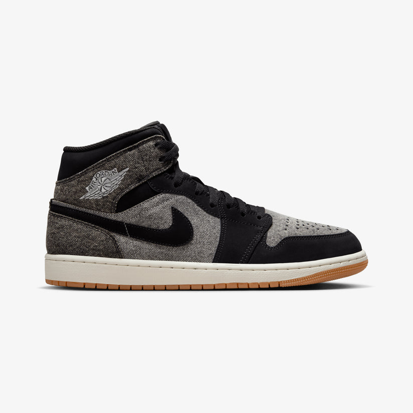 Buy Jordan Black Sail Gum Medium Brown Air Jordan 1 Mid SE V2 Shoes for ...